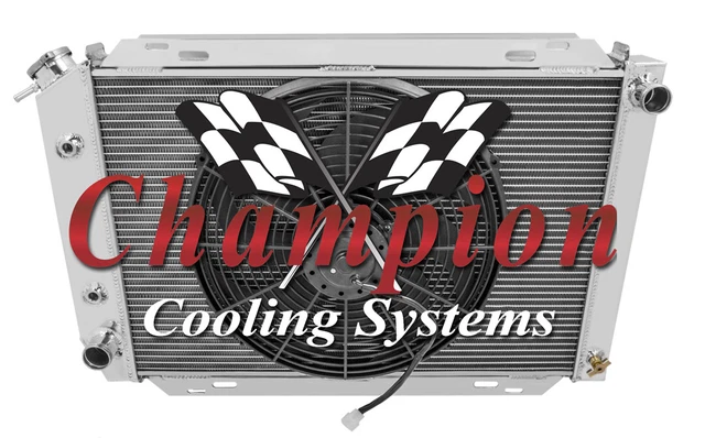 2 ROW 1& Tubes ER Champion Radiator W/ 16" Fan for 1980 - 1988 Ford ...
