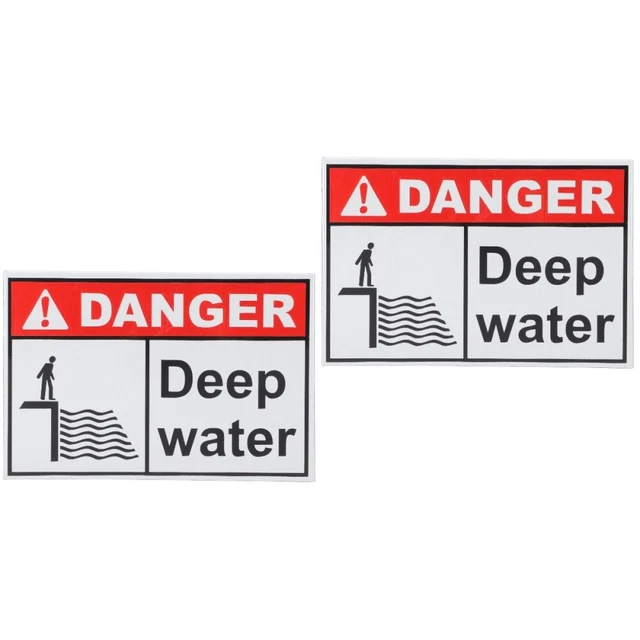 SET OF 2 Street Sign Water Depth Hazard Identification Reliable Warning ...