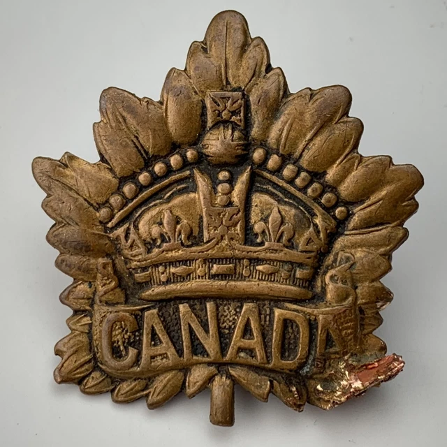 WW1 CANADIAN DIVISION Canada Corps Cap Badge General Overseas Service ...