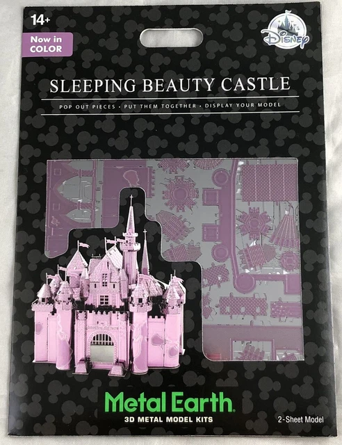 DISNEY PARKS SLEEPING Beauty Castle In Color Pink Metal Earth 3D Model ...