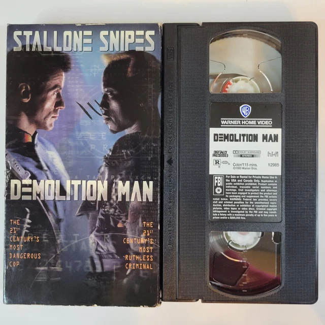 DEMOLITION MAN VHS 1993 Rated R Sylvester Stallone Sandra Bullock ...