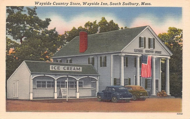 ICE CREAM WAYSIDE Country Store Inn South Sudbury Mass linen $14.01 ...