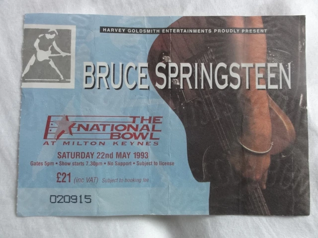 BRUCE SPRINGSTEEN WORLD Tour Programme 1992 1993 Milton Keynes Ticket ...