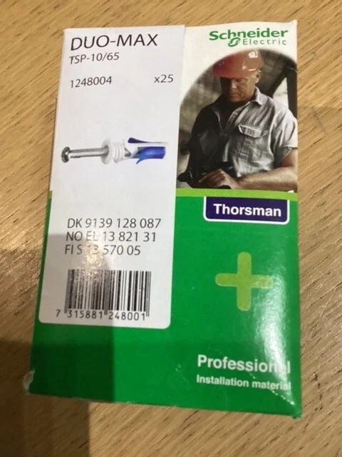 SCHNEIDER THORSMAN DUO Max TSP-10/65 1248004 1 x box of 25 £29.99 ...