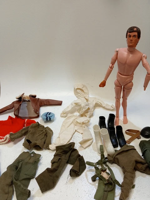 VINTAGE 1964 PALITOY Action Man Fuzzy Hair Blue Eyes Figure With ...