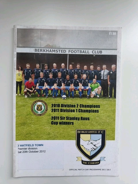 BERKHAMSTED FC PROGRAMMES 2012/13 Season. The Comrades 4 x matchday ...