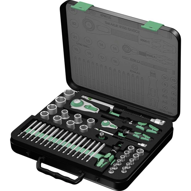 JEU DE CLÉS à douille Wera 8100 SA/SC 2 Zyklop métrique 1/4 (6.3 mm), 1 ...