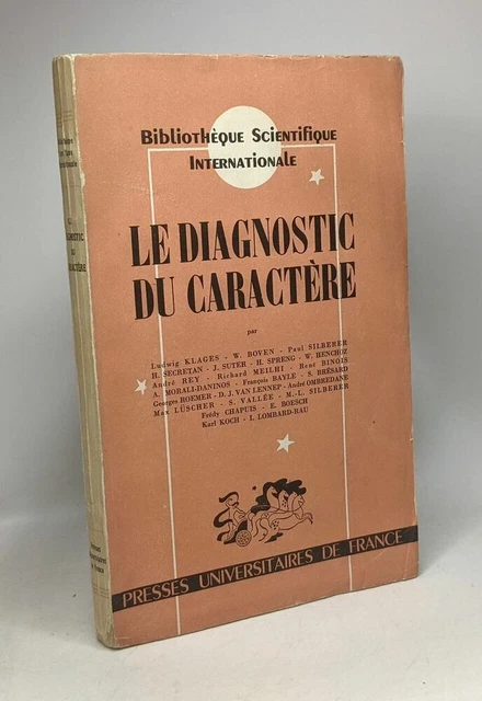 LE DIAGNOSTIC DU caractère / bibliothèque scientifique EUR 58,00 - PicClick FR