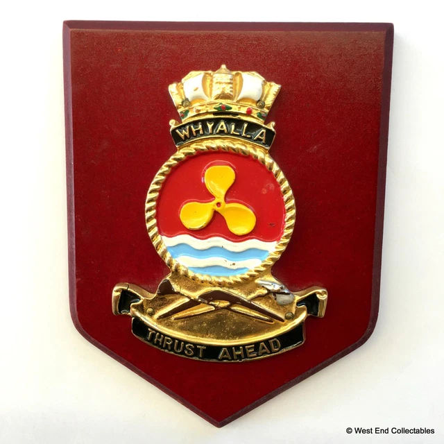 OLD METAL HMAS Whyalla Royal Australian Navy Plaque Shield Ships Crest ...