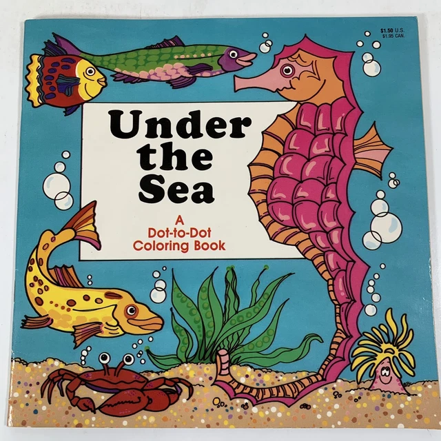 UNDER THE SEA Dot-to-Dot coloring book by Barbara Levy 1992 vintage ...