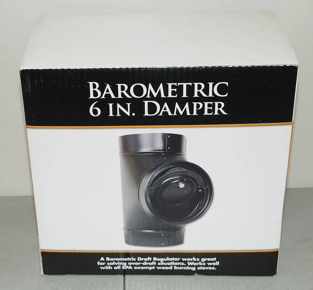 NEW!! USSC &BAROMETRIC 6” DAMPER/ Regulator" #DR6 Tee Fire Flu WOOD ...