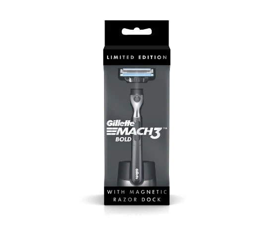 GILLETTE MACH3 BOLD + Magnetic Razor Dock (Heavy, stylish men’s shaver ...