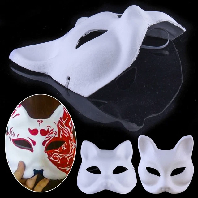 DIY FOX MASK White Half Face Blank Paper Masks Party EUR 4,82 - PicClick FR