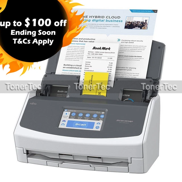 FUJITSU SCANSNAP IX1600 Wi-Fi Document Scanner+ADF+Duplexer 40PPM ...