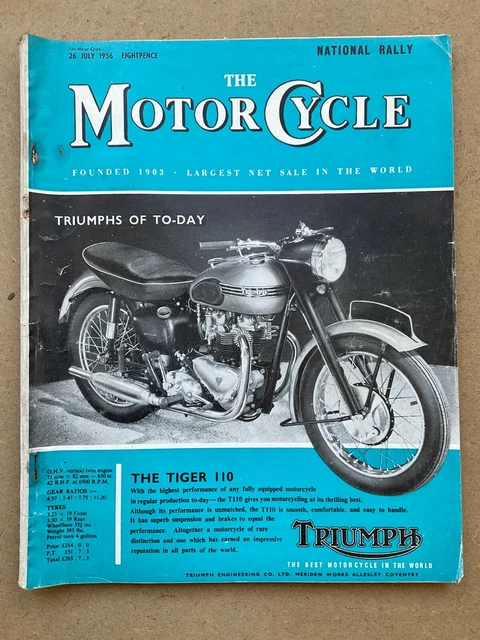 THE MOTOR CYCLE Magazine - 26 July 1956 - Velocette Maintenance, German ...