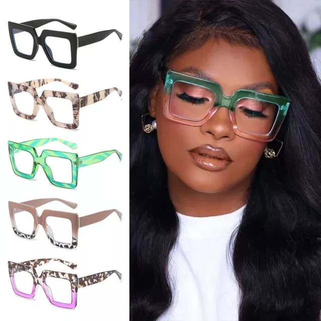 Square Ladies Optical Glasses Frame Oversized Computer Eyewear For