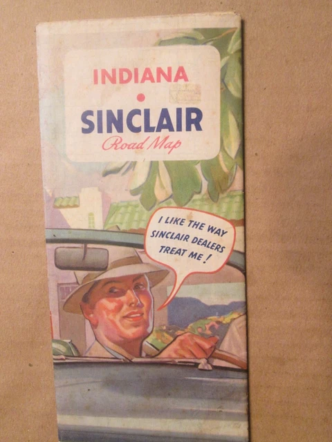 SINCLAIR HIGHWAY ROAD Map of Indiana 1938 $17.99 - PicClick