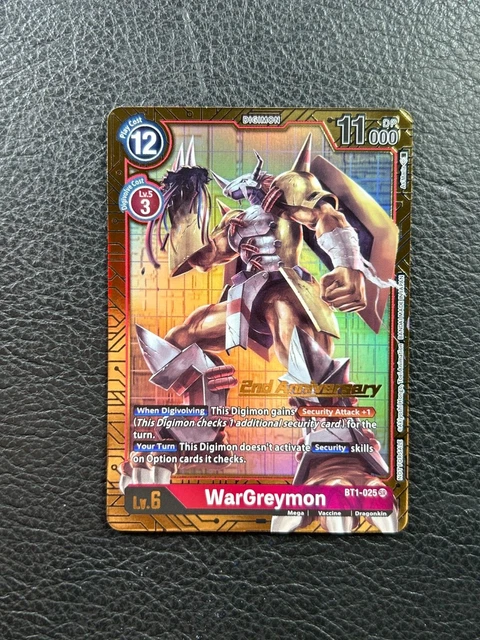 DIGIMON CARTE BT1-025 Wargreymon Sr 2nd Anniversary Limitée English PB-12E EUR 10,27 - PicClick FR