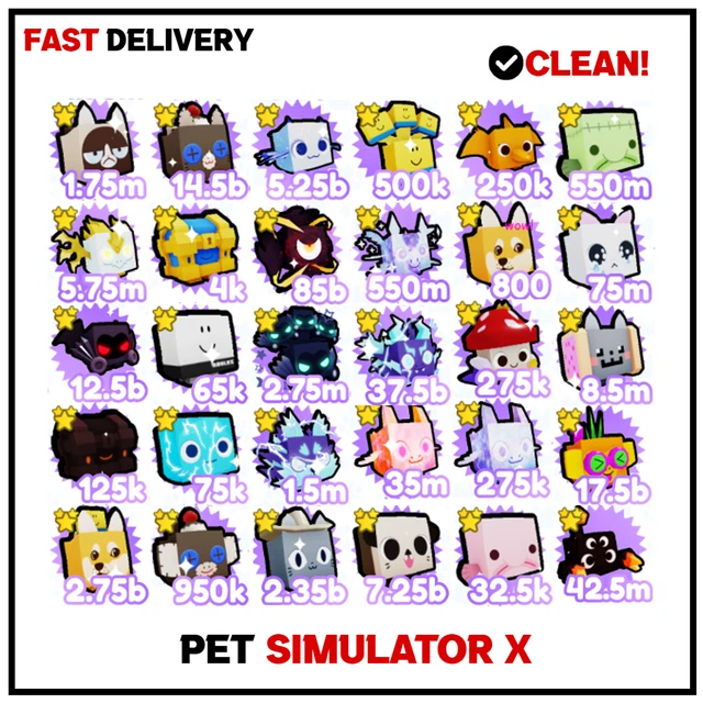 PET SIMULATOR X PSX - Exclusive Pets, Huge Pets, ETC (Price Lowered) £6 ... PET SIMULATOR X PSX - Exclusive Pets, Huge Pets, ETC (Price Lowered) £6 ...