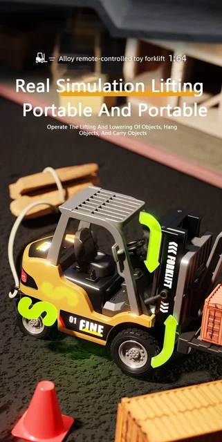 1/64 ALLOY DESKTOP Rc Forklift 2.4G Speed Switch Remote Control Car ...