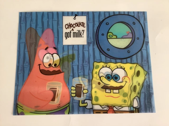 SPONGEBOB SQUAREPANTS 2001 Got Milk Promo Lenticular Poster 8 1/2-11 ...