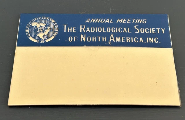 VINTAGE RADIOLOGICAL SOCIETY Employee Name Tag Badge Holder Pin ...
