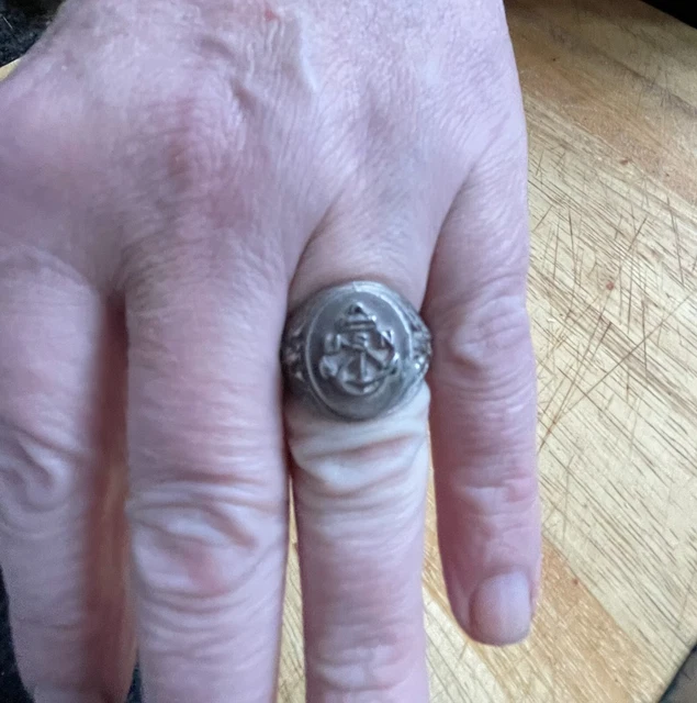 WW2 US NAVY genuine SILVER mens ring 1939/45 era £74.99 - PicClick UK