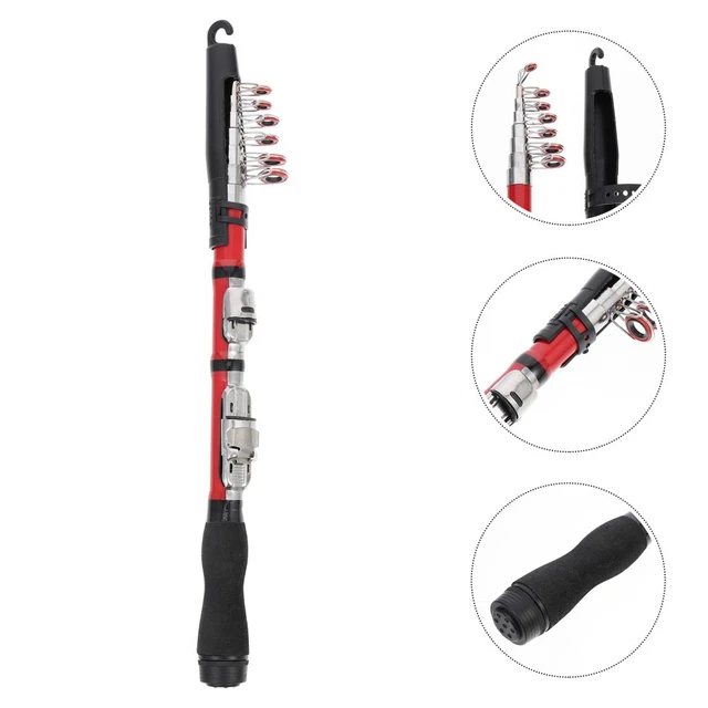 UGLY STICK FISHING Pole Red Telescopic Rod Mini Carbon Man Travel $28. ...