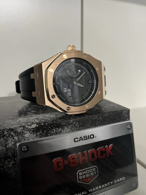CUSTOM CASIO G-SHOCK GA-2100, CasiOak, Rose Gold, AP Gen 5 Mod, Brand ...
