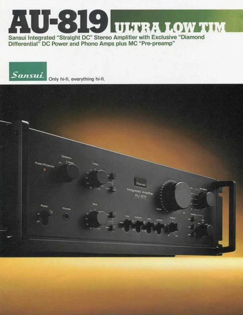 HIGH RES SCAN of the rare brochure for vintage Sansui AU-819 monster ...