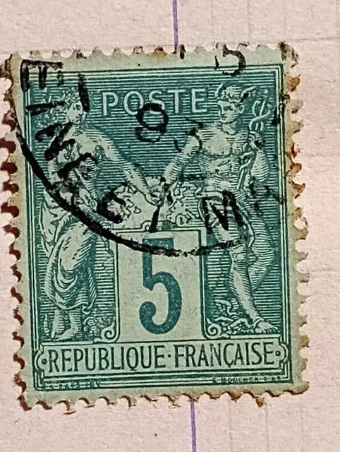 BW050 - TIMBRE Oblitéré avec charnière YT75 SAGE 5c VERT EUR 0,50 ...