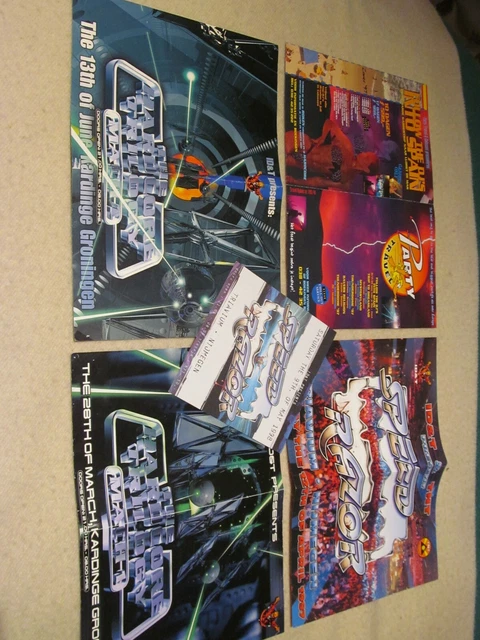 5 RARE DUTCH Gabber Techno Rave Flyers. Id & T Tnt Speed Razor ...