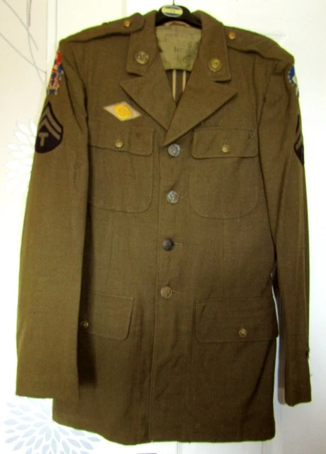 RARE WW2 D-DAY US ARMY ENLISTED MAN’S CLASS A TUNIC - 4th SERVICE DIV ...