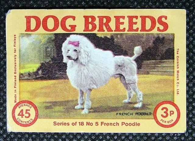MATCHBOX LABEL DOG Breeds French Poodle Cornish Match Co ML430 £2.19 ...
