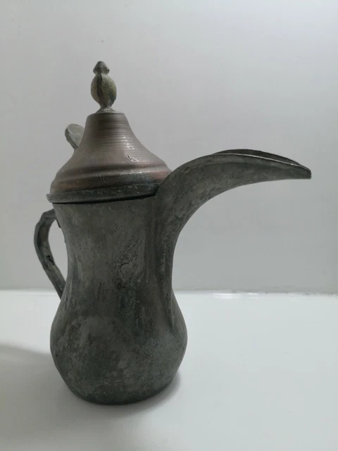 ANTIQUE RARE IRAQI Small Bedouin Arabic Dallah Brass Copper Coffee Pot ...