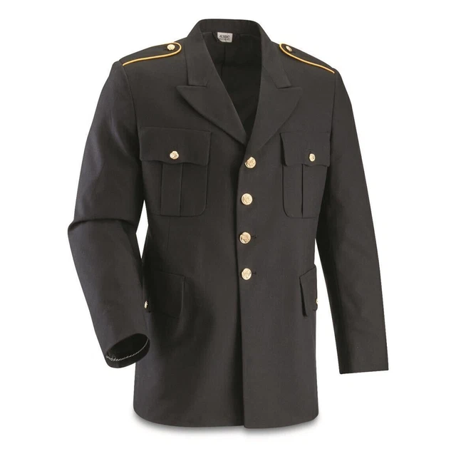 MEN'S MILITARY BLACK Coat Jacket Service Dress Uniform New Us Army $99. ...