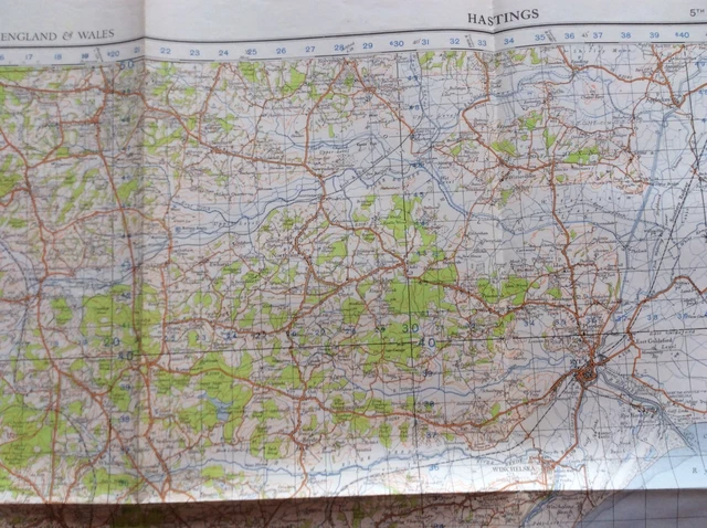ORIGINAL WW2 WAR Office 1942 Military Map Hastings, Kent - Home Guard ...