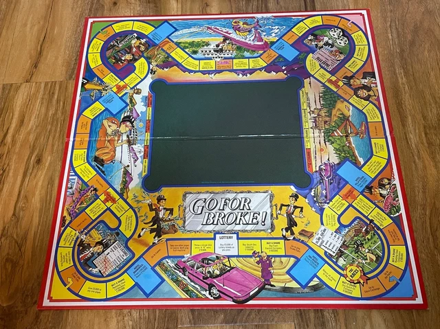 VINTAGE MB GAMES Go For Broke! Family Board Game 1985 - Checked ...
