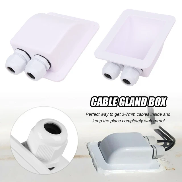 TERMINAL BLOCK CASE Cable Entry Gland Double/Single Ports RV Roof Cable ...