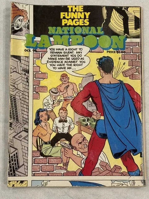 VTG. 1976 OCT. National Lampoon Superman Parody "The Funny Pages" VGC ...