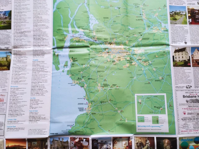 GLASGOW GUIDE MAP and Street Plan Tourist Map 1980's £3.79 - PicClick UK
