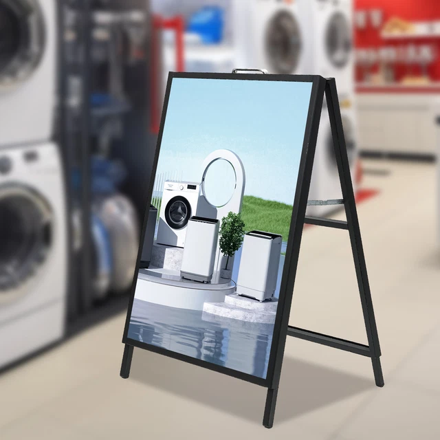 DOUBLE SIDED BLACK A-frame Display Snap Board Advertising Poster Stand ...