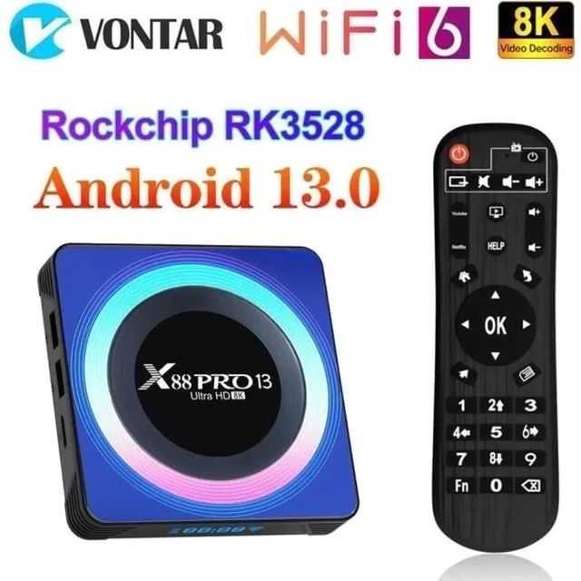 ANDROID 13 TV Box X88 Pro 4Go+32Go RK3528 5G Wifi 8K HD Youtube Netflix ...