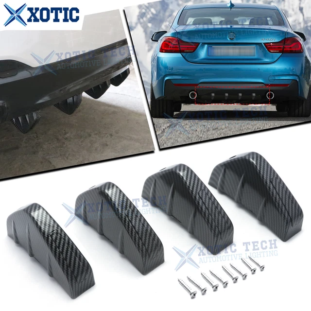 Carbon Fiber Car Rear Bumper Diffuser Shark Fin Spoiler Lip Wing