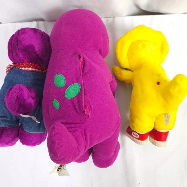 VINTAGE BARNEY PLUSH Lot 1996 Playskool Talking - 1994 BJ - Farmer ...