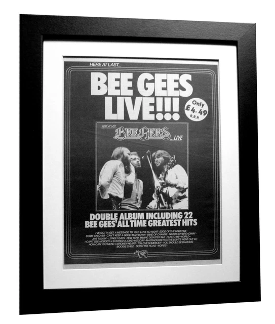 BEE GEES+LIVE+GREATEST HITS+POSTER+AD+RARE ORIG 1977+FRAMED+EXPRESS ...