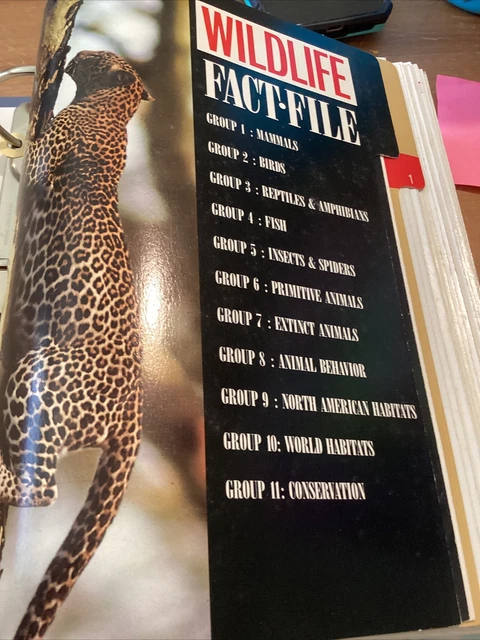 1990S VINTAGE WILDLIFE Fact File Cards With Binder Fish Reptiles Etc ...