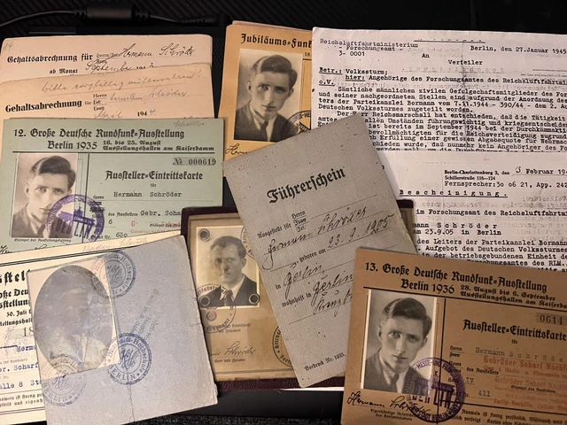 WW2 GERMAN GROUPING of ID cards and documents employee Ministry of ...