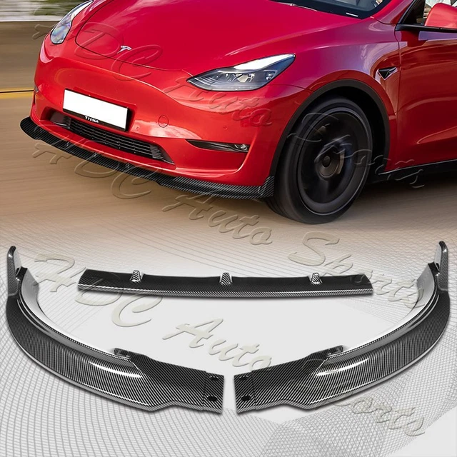 FOR 2020-2024 TESLA Model Y STP-Style Carbon Look Front Bumper Body ...