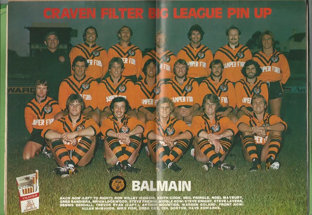 #HH1. RUGBY Big League Magazine 19-25/3 1977, Balmain Tigers Pinup $40. ...